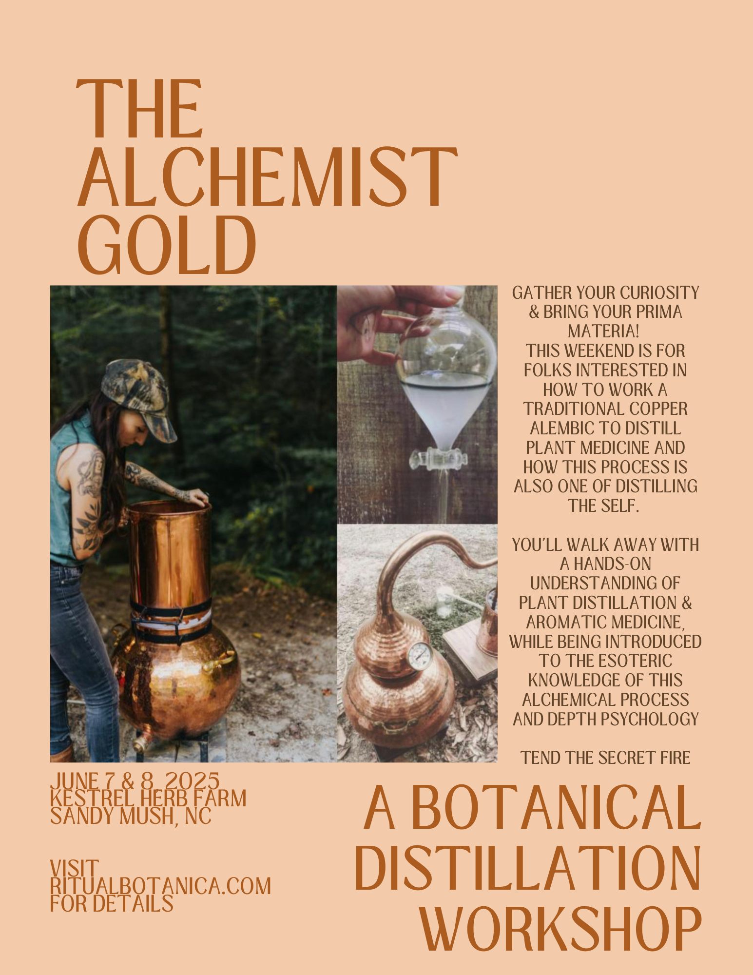 The Alchemist Gold // botanical distillation workshop